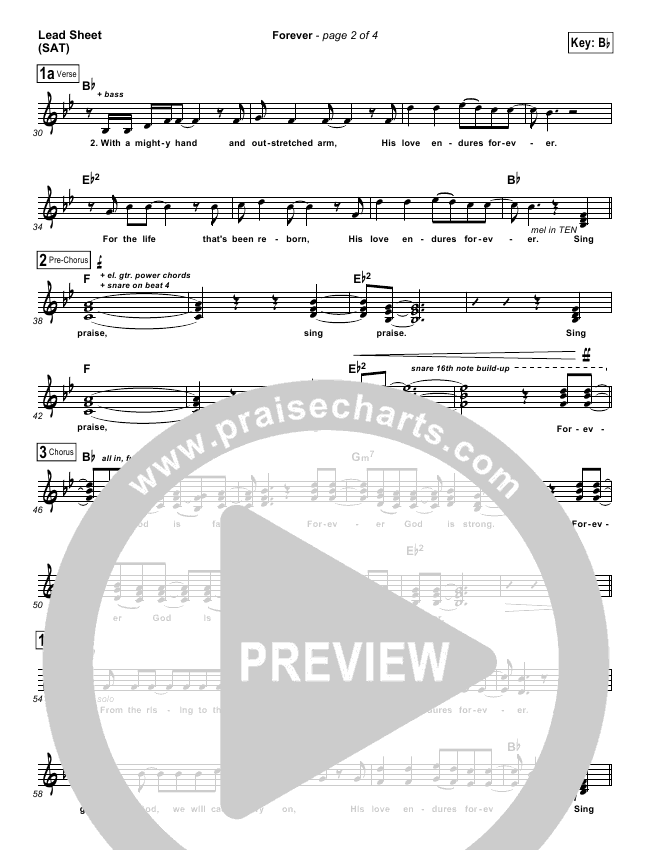 Forever Sheet Music PDF (Chris Tomlin) - PraiseCharts
