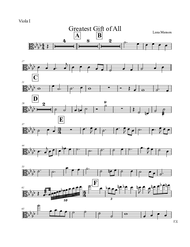 The Greatest Gift Of All Viola Sheet Music PDF (Voices Of Levi Of St ...