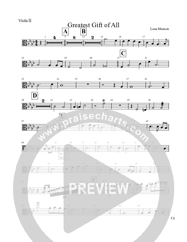 The Greatest Gift Of All Viola Sheet Music PDF (Voices Of Levi Of St ...