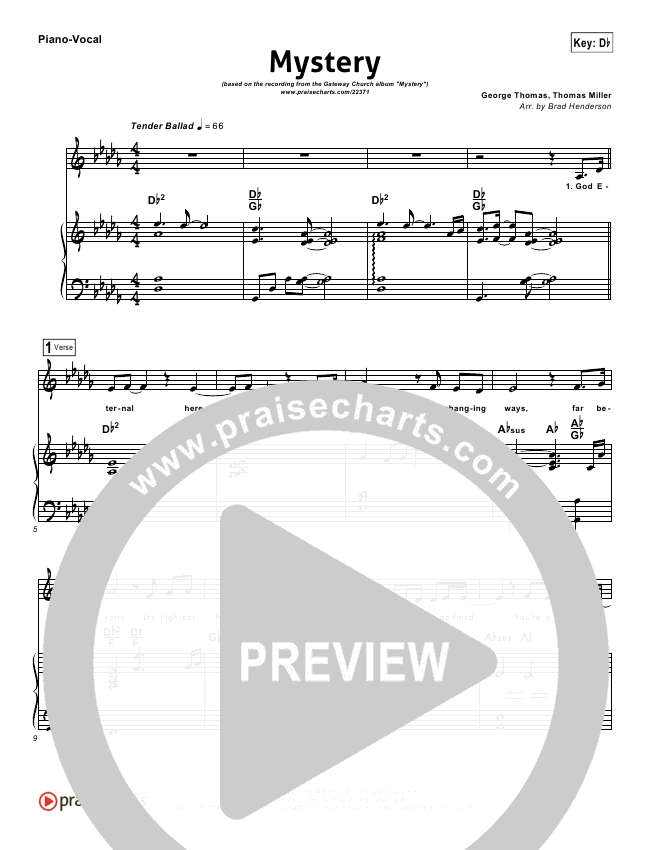 Mystery Sheet Music PDF (Gateway Worship) - PraiseCharts
