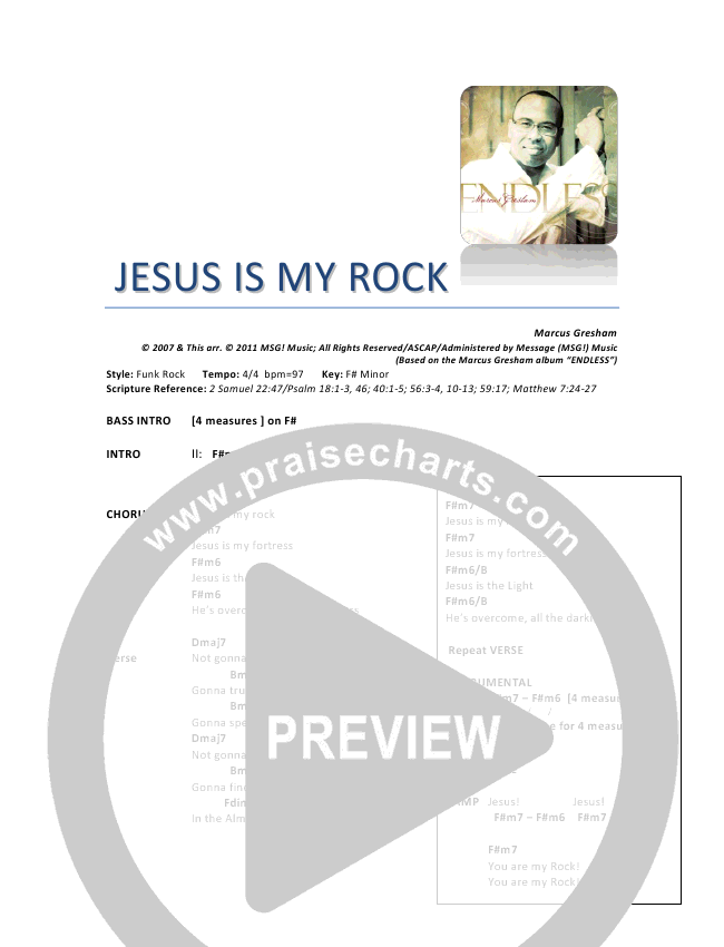 Jesus Is My Rock Chords PDF (Marcus Gresham) - PraiseCharts