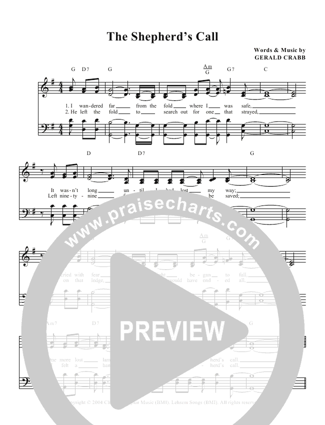 The Shepherd's Call Sheet Music (The Crabb Family) - PraiseCharts