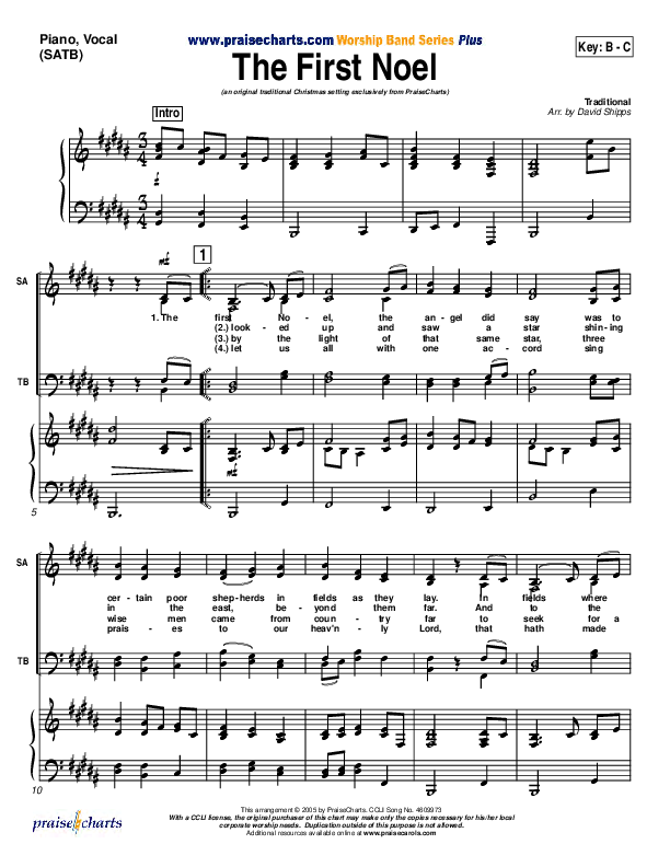 The First Noel Sheet Music Satb