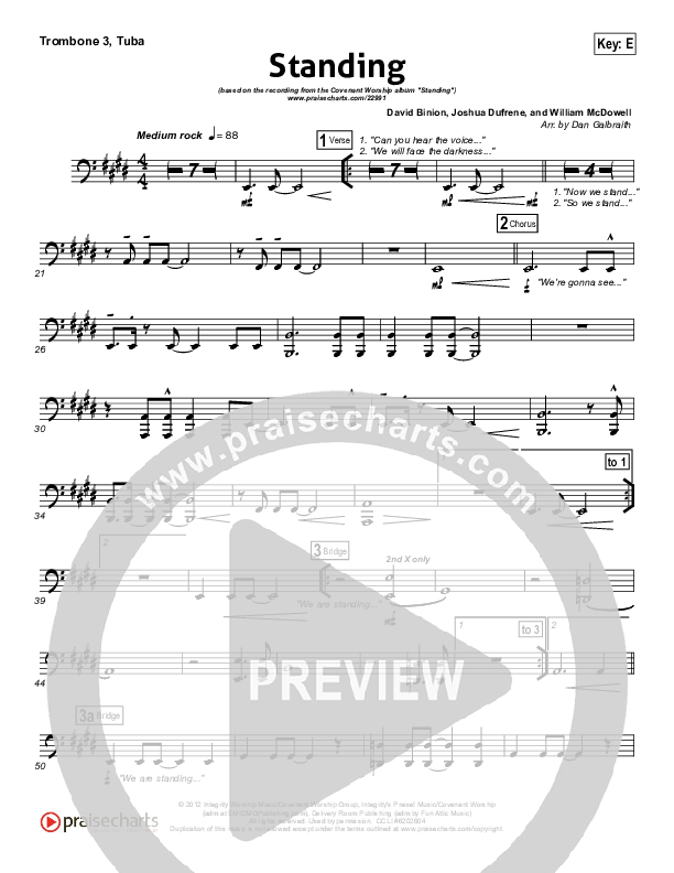 Standing Trombone/Tuba Sheet Music PDF (Covenant Worship) - PraiseCharts