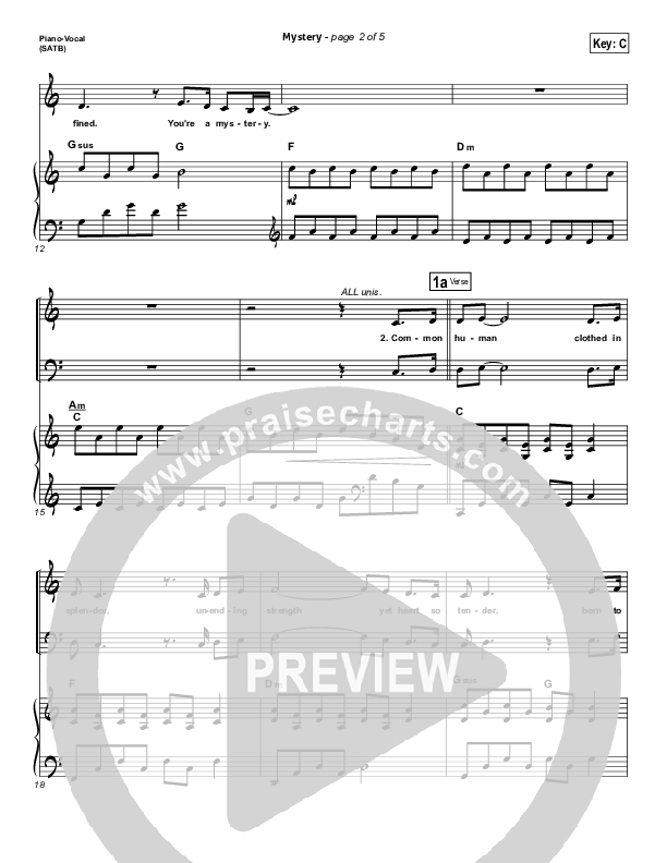 Mystery Sheet Music PDF (Gateway Worship) - PraiseCharts