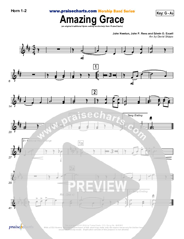 Amazing Grace French Horn Sheet Music Pdf Praisecharts Traditional