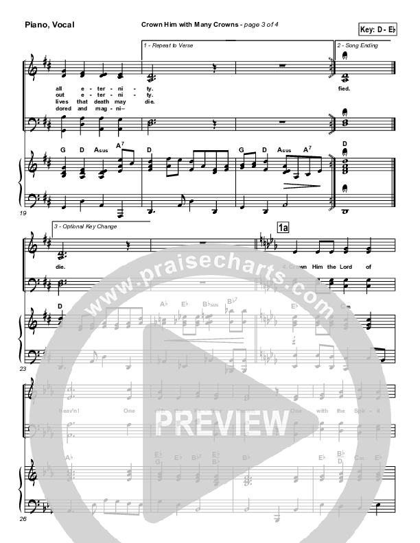 Crown Him With Many Crowns Sheet Music Pdf Traditional Hymn