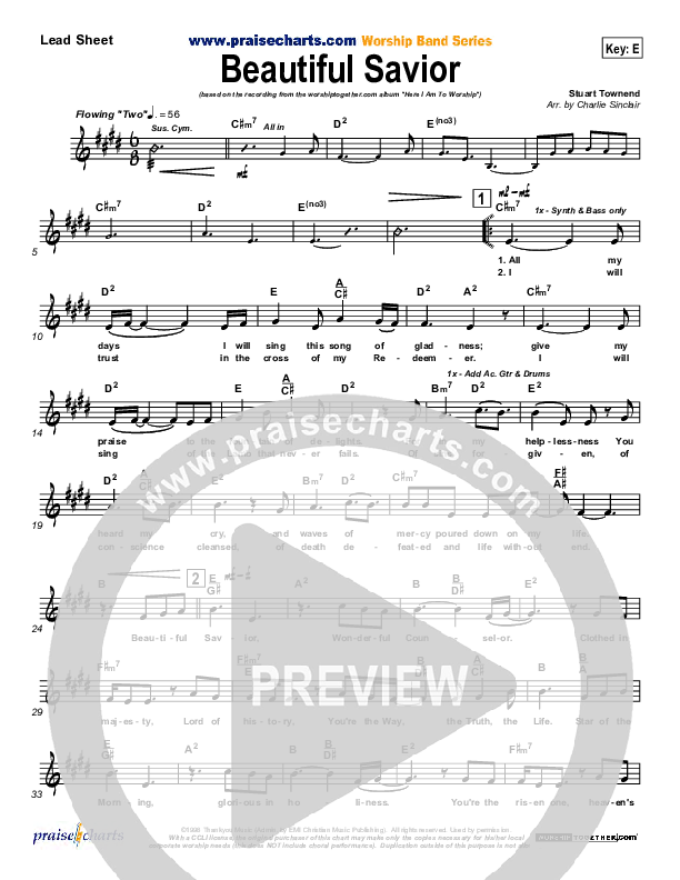 Beautiful Savior (Tim Hughes) - PraiseCharts