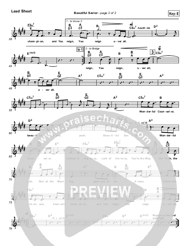 Beautiful Savior (Tim Hughes) - PraiseCharts