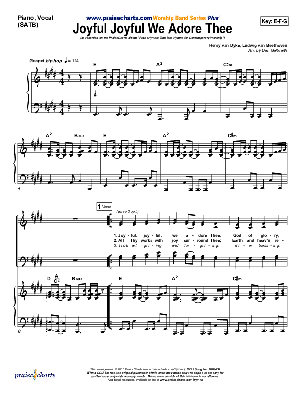 Joyful Joyful We Adore Thee Sheet Music PDF PraiseCharts Band Arr Joyful Joyful We Adore Thee Sheet Music PDF PraiseCharts Band Arr