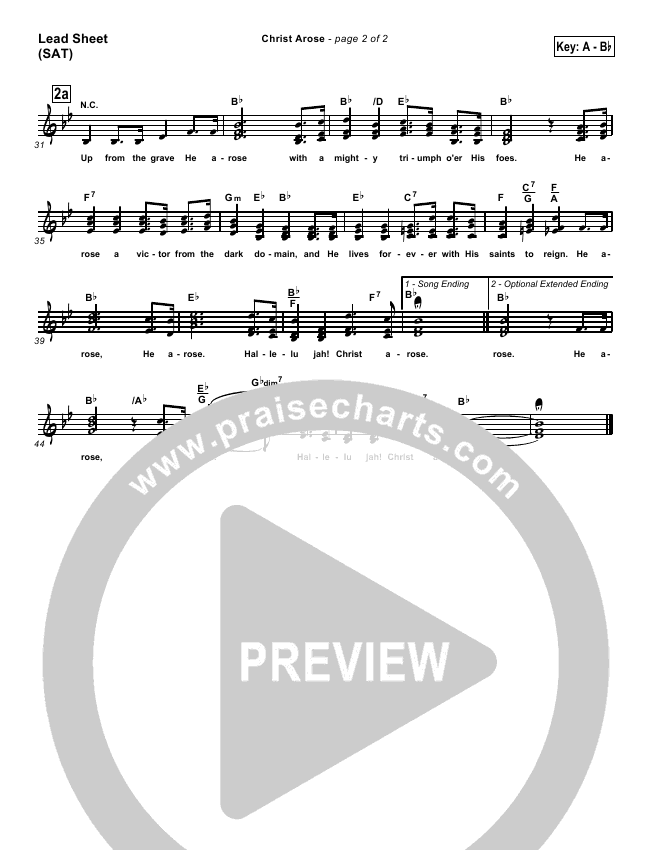 Christ Arose Sheet Music PDF (PraiseCharts / Traditional Hymn ...