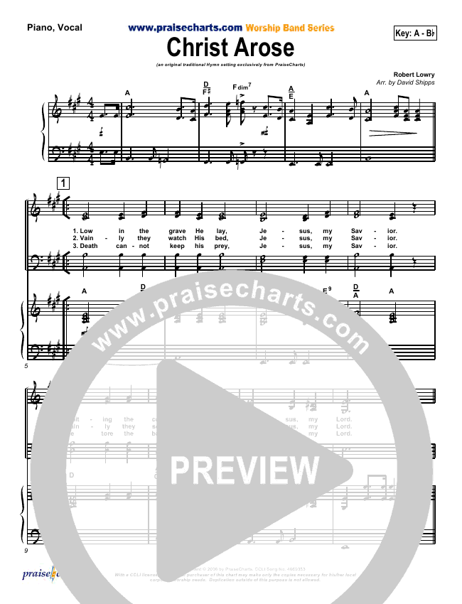 Christ Arose Sheet Music PDF (PraiseCharts / Traditional Hymn ...