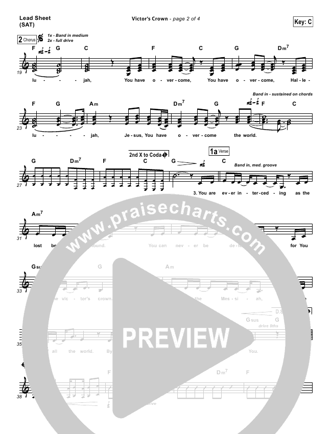 Victor's Crown Sheet Music PDF (Darlene Zschech) - PraiseCharts