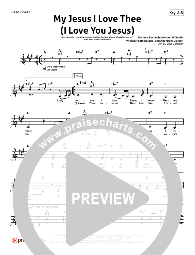 My Jesus I Love Thee (I Love You Jesus) Sheet Music PDF (Darlene ...