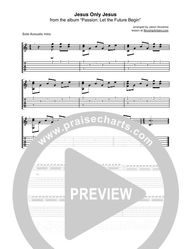 Jesus Only Jesus undefined (Matt Redman / Passion) - PraiseCharts