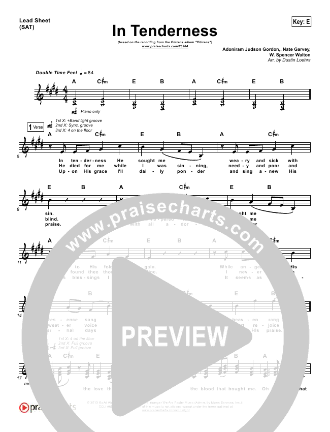 In Tenderness Sheet Music PDF (Citizens) - PraiseCharts