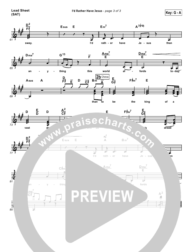 I'd Rather Have Jesus Sheet Music PDF (Susan Quintyne) - PraiseCharts