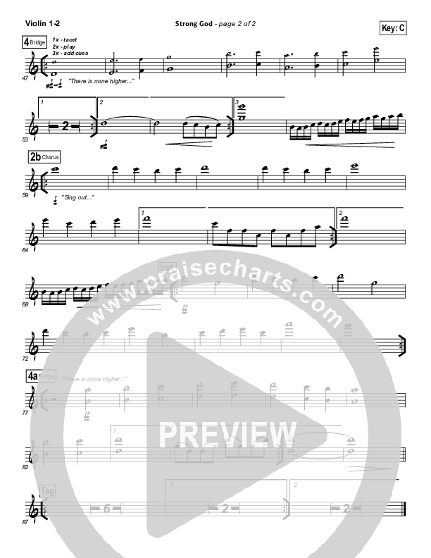 Strong God Violin Sheet Music PDF (Jon Egan / New Life Worship ...