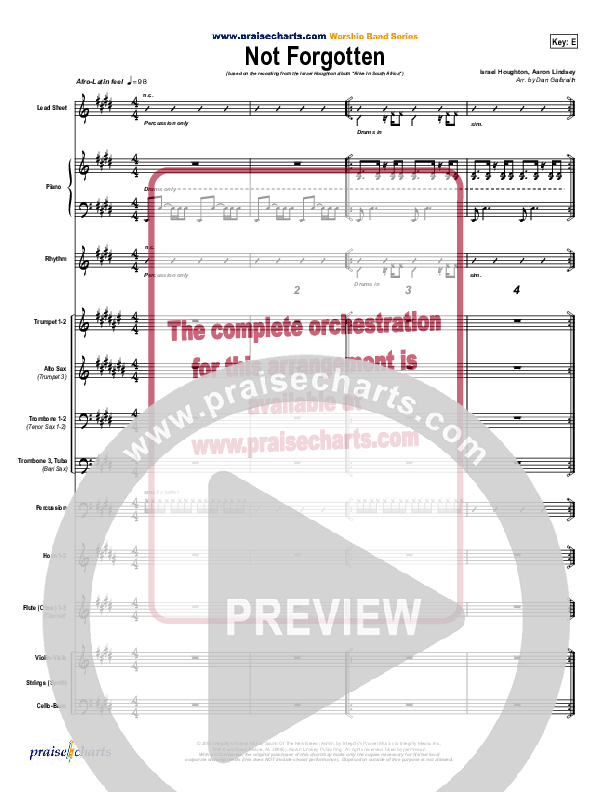 Not Forgotten (Israel Houghton) - PraiseCharts