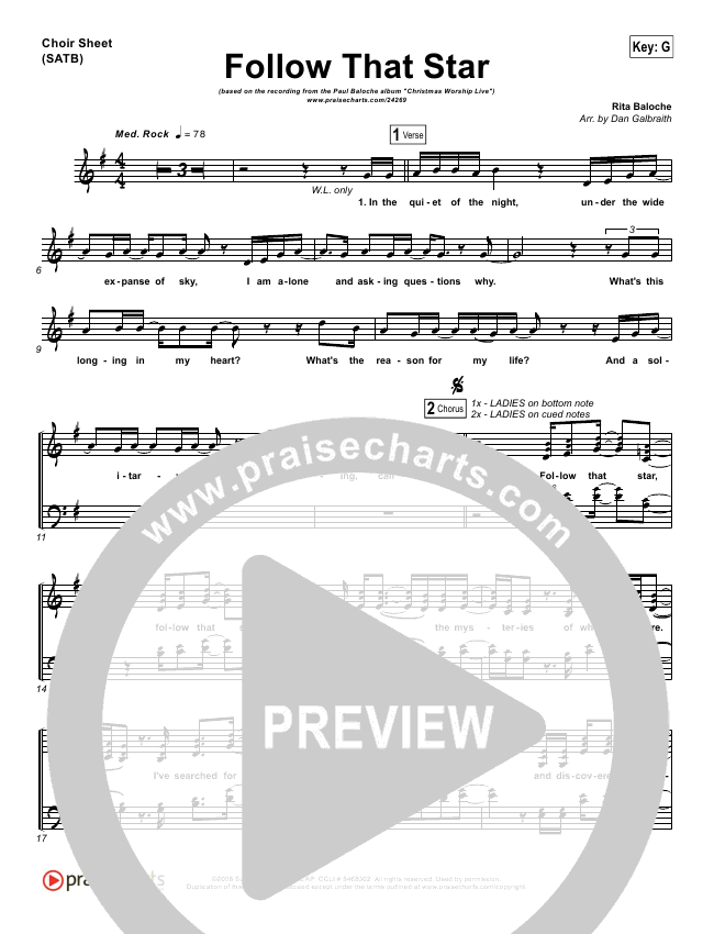 Follow That Star Sheet Music PDF (Paul Baloche) - PraiseCharts