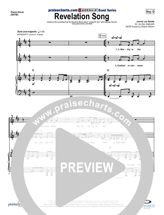 Revelation Song Sheet Music PDF (Gateway Worship) - PraiseCharts
