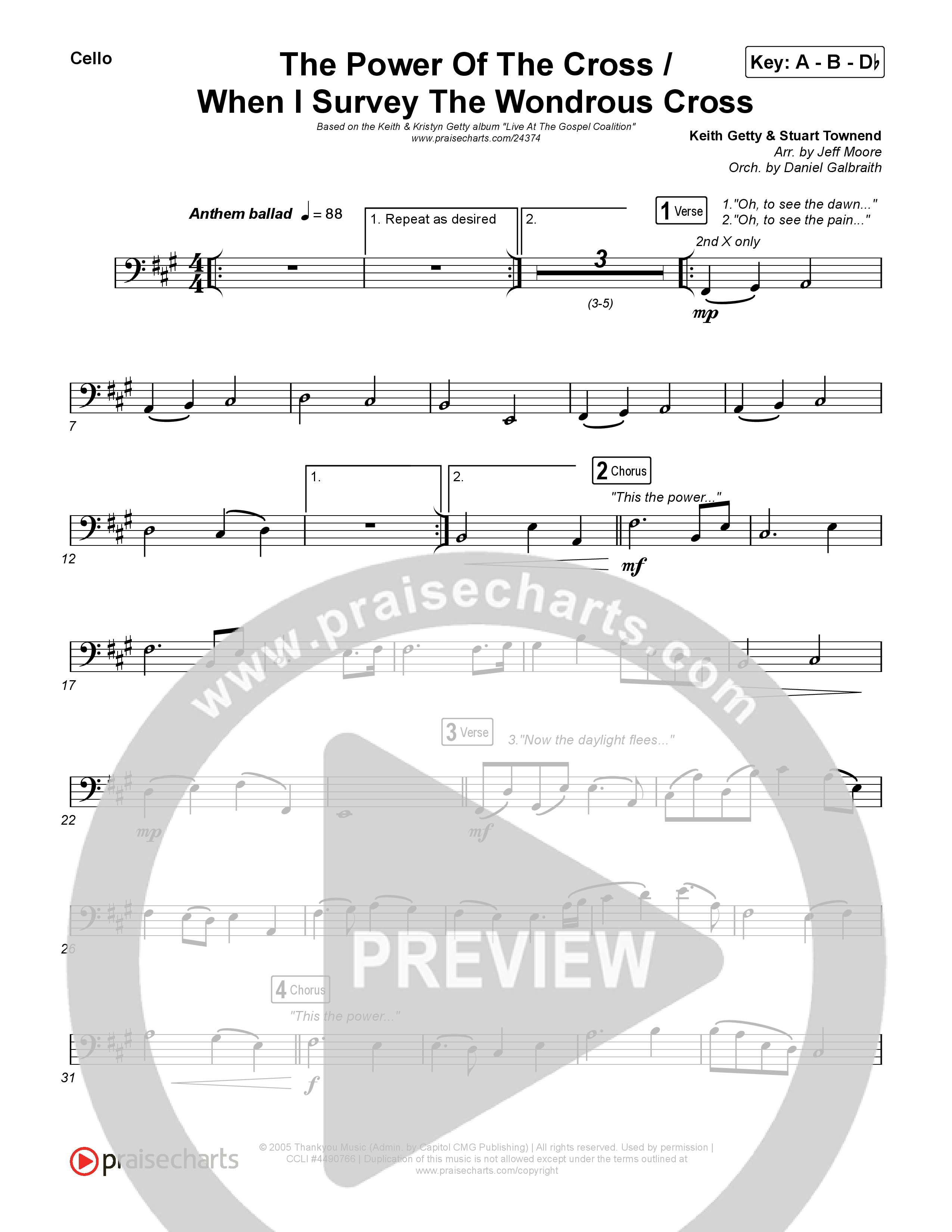 The Power Of The Cross Cello Sheet Music PDF (Keith & Kristyn Getty ...