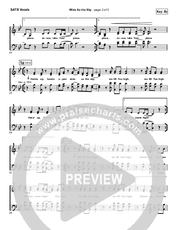 Wide As The Sky Choir Sheet Music PDF (Matt Redman) - PraiseCharts