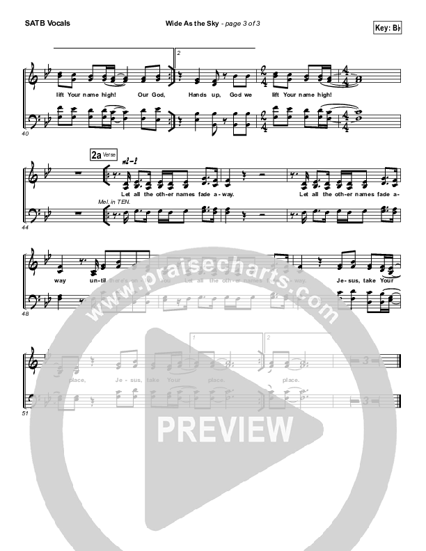 Wide As The Sky Choir Sheet Music PDF (Matt Redman) - PraiseCharts