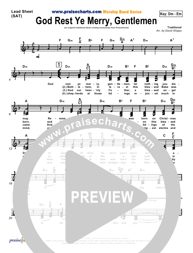 God Rest Ye Merry Gentlemen Sheet Music PDF (Traditional Carol ...
