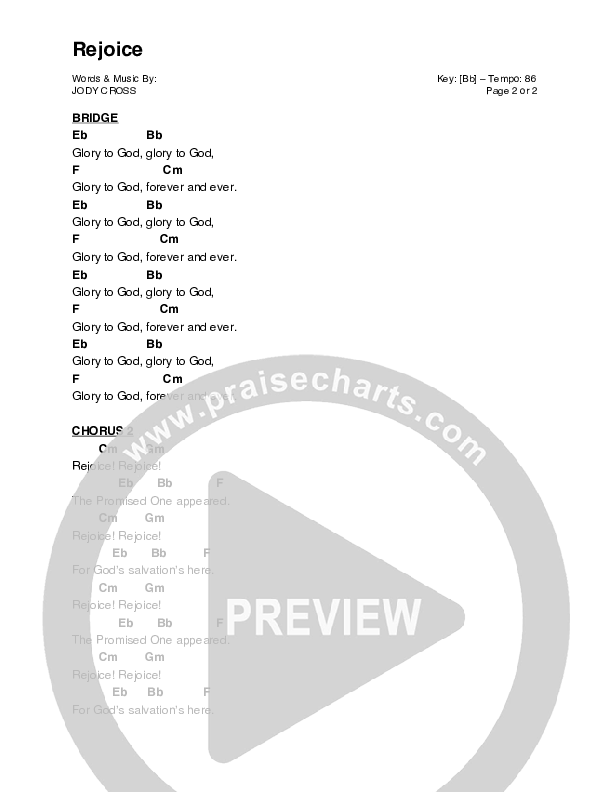 Rejoice Chords PDF (Red Tie Music) - PraiseCharts