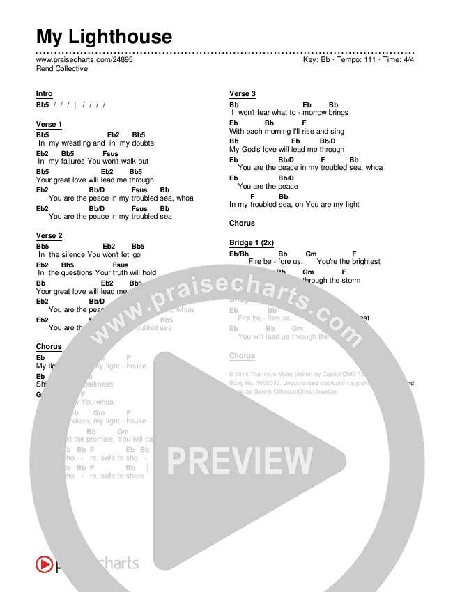 My Lighthouse Chords PDF (Rend Collective) - PraiseCharts