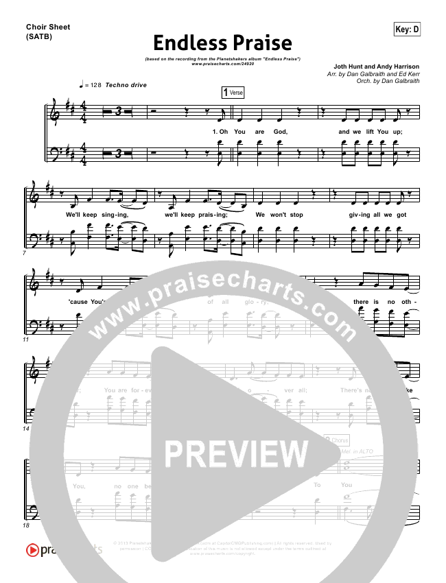 Endless Praise Sheet Music PDF (Planetshakers) - PraiseCharts