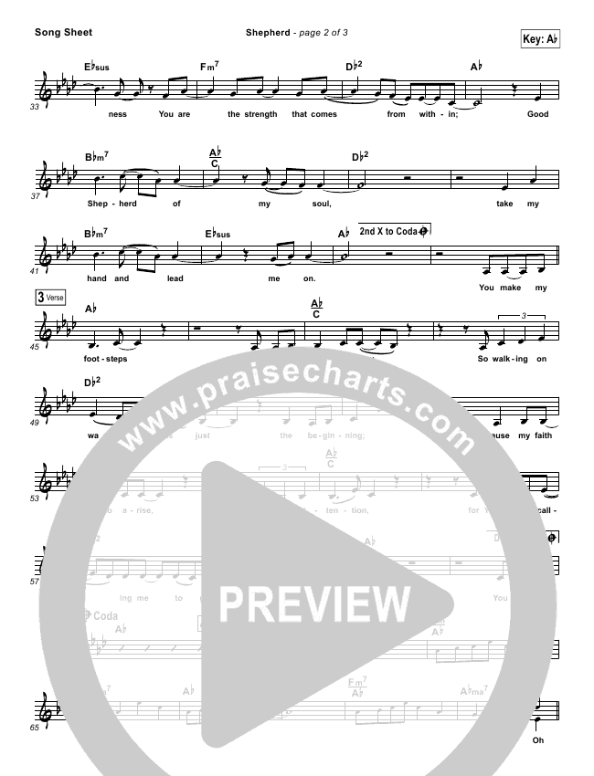 Shepherd Sheet Music (Amanda Lindsey Cook / Bethel Music) - PraiseCharts