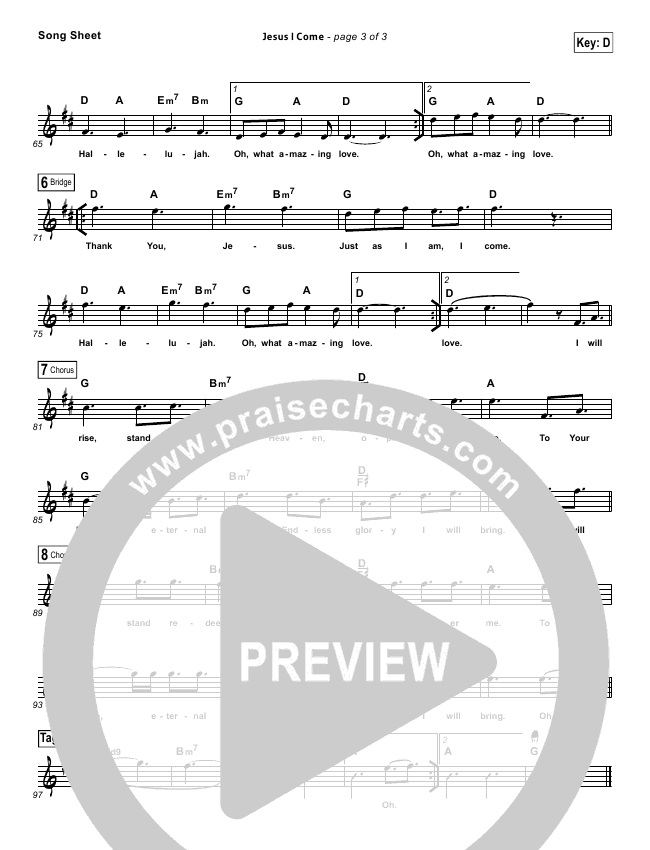 Jesus I Come Sheet Music (Elevation Worship) - PraiseCharts