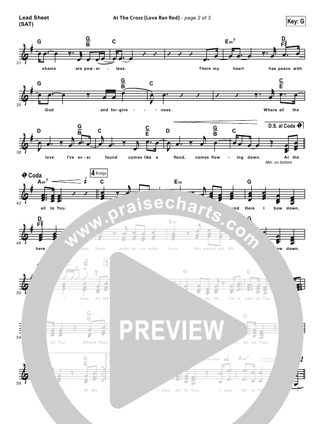 At The Cross (Love Ran Red) Sheet Music PDF (Chris Tomlin / Passion ...