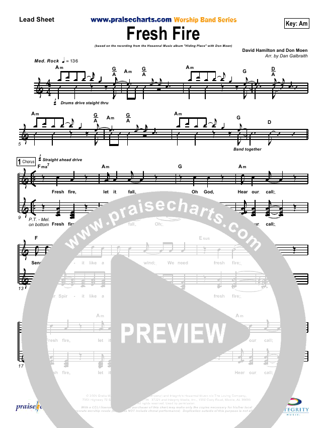 Fresh Fire Sheet Music PDF (Don Moen) - PraiseCharts