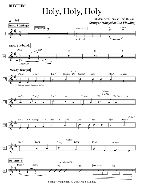 Holy Holy Holy (Instrumental) Sheet Music PDF (Ric Flauding) - PraiseCharts