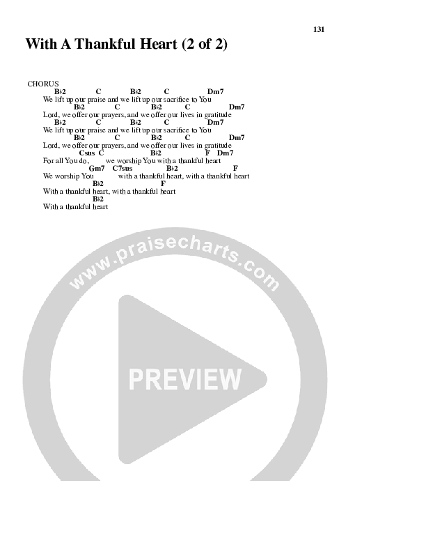 Give Thanks With A Grateful Heart Guitar Chords