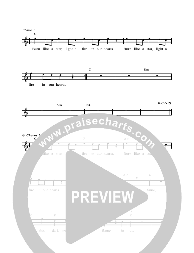 Burn Like A Star Sheet Music PDF (Rend Collective) - PraiseCharts