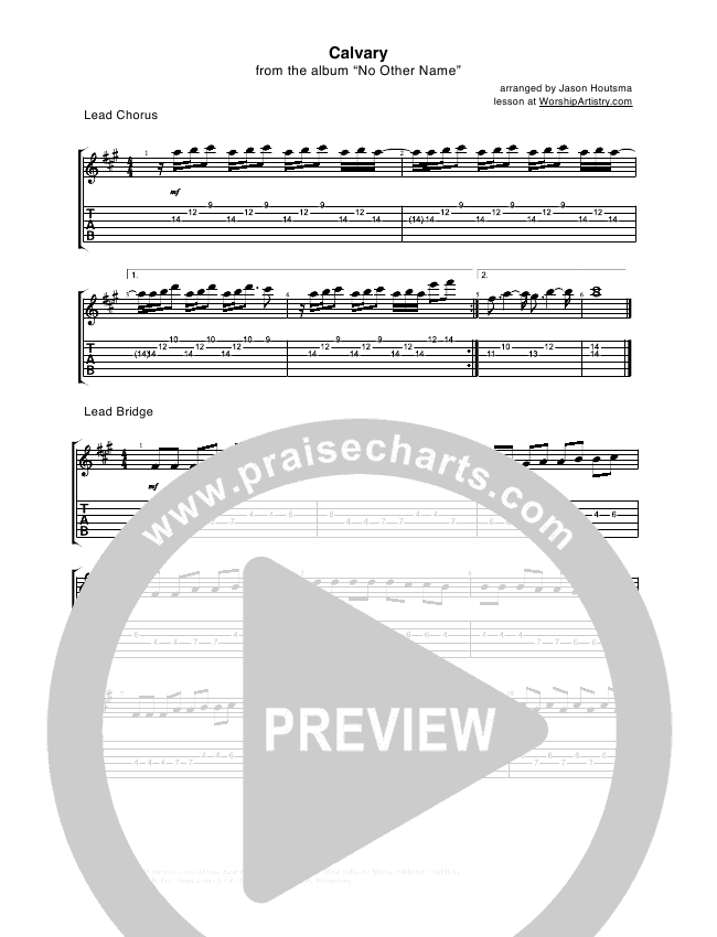 Calvary Guitar Tab - Hillsong Worship | PraiseCharts