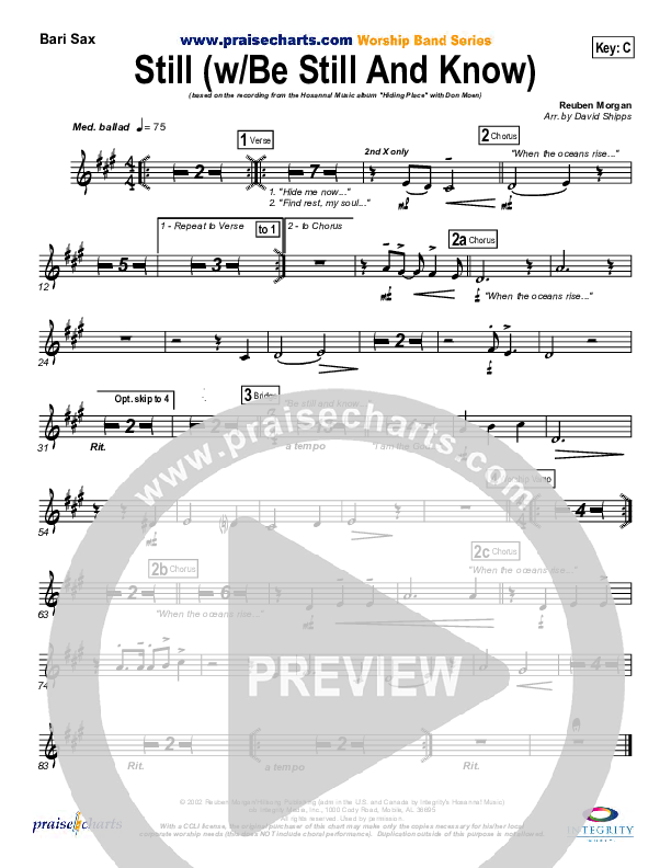 Still Bari Sax Sheet Music Pdf Don Moen Praisecharts