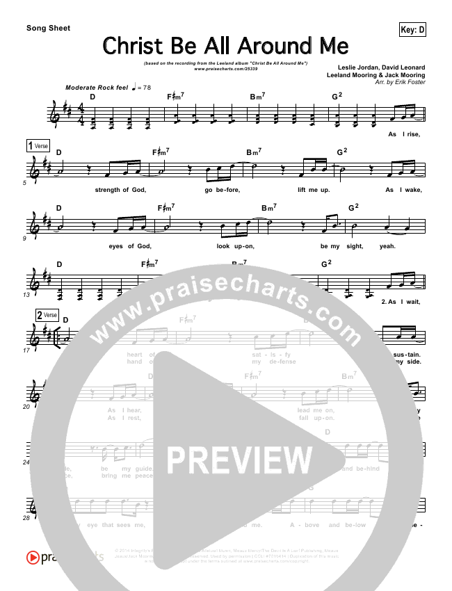 Christ Be All Around Me Sheet Music PDF (Leeland) - PraiseCharts