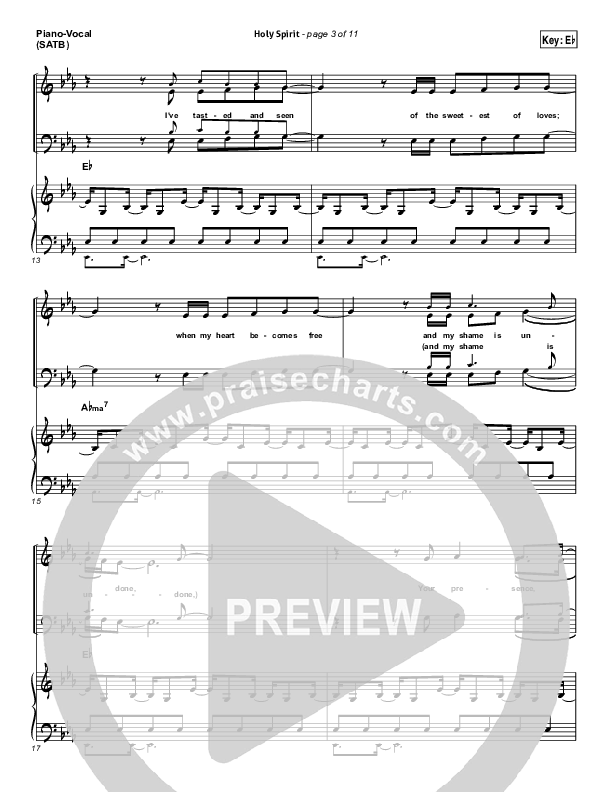 Holy Spirit Sheet Music PDF (Jesus Culture / Martin Smith) - PraiseCharts