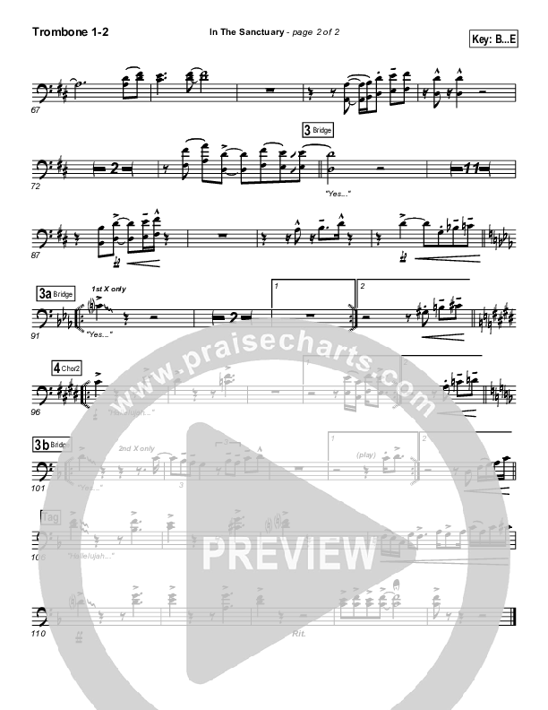 In The Sanctuary Trombone Sheet Music PDF (Travis Cottrell) - PraiseCharts