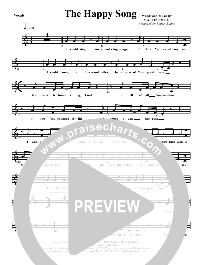 The Happy Song Sheet Music (G3 Kids) - PraiseCharts