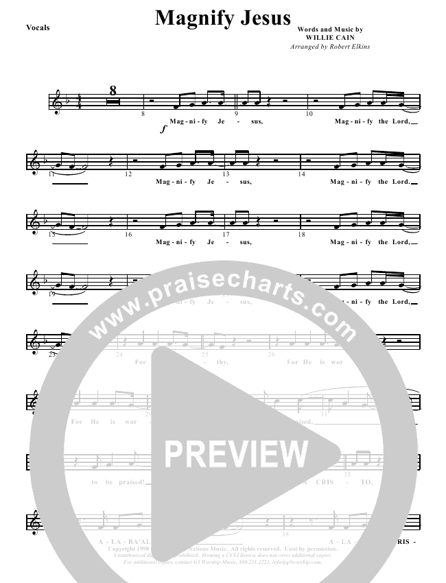 Magnify Jesus Sheet Music PDF (G3 Kids) - PraiseCharts