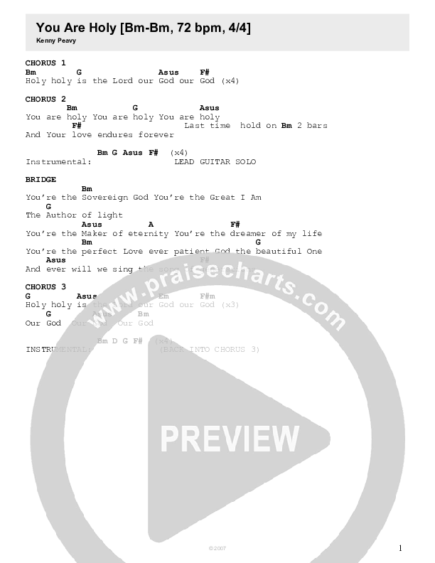 You Are Holy Guitar Chords