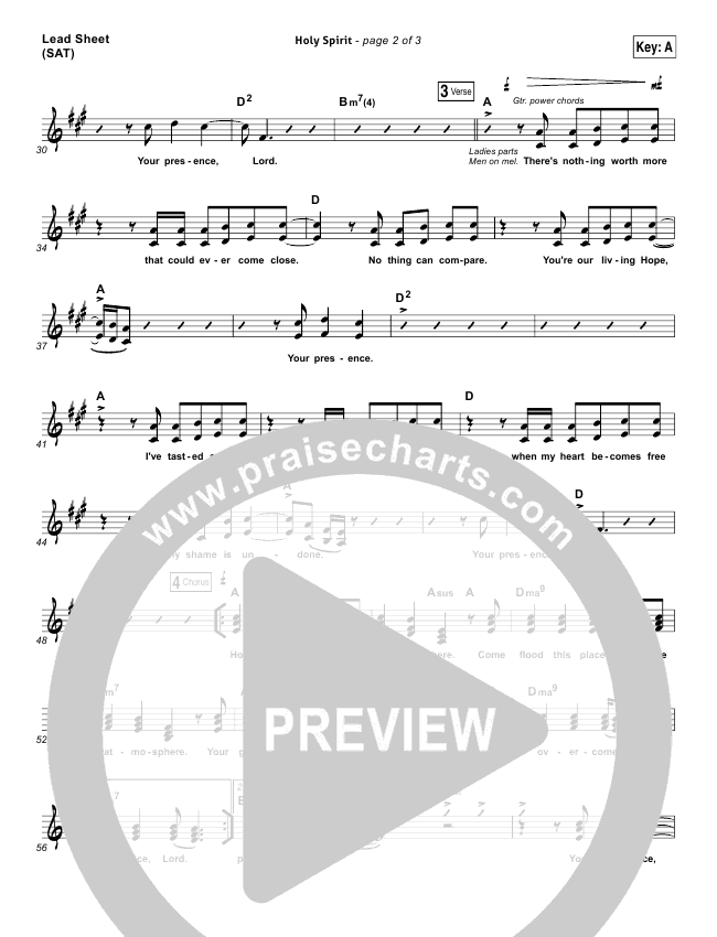 Holy Spirit Sheet Music PDF (Bryan & Katie Torwalt) - PraiseCharts