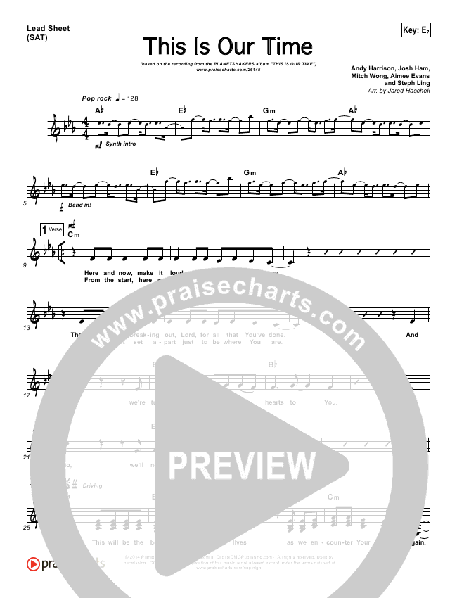 This Is Our Time Sheet Music PDF (Planetshakers) - PraiseCharts