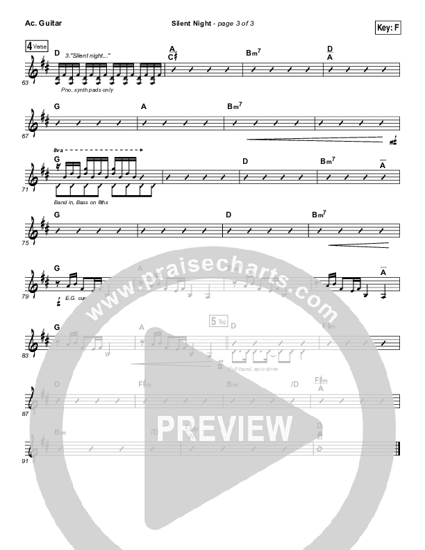 Silent Night Acoustic Guitar Sheet Music Pdf Kim Walker Smith